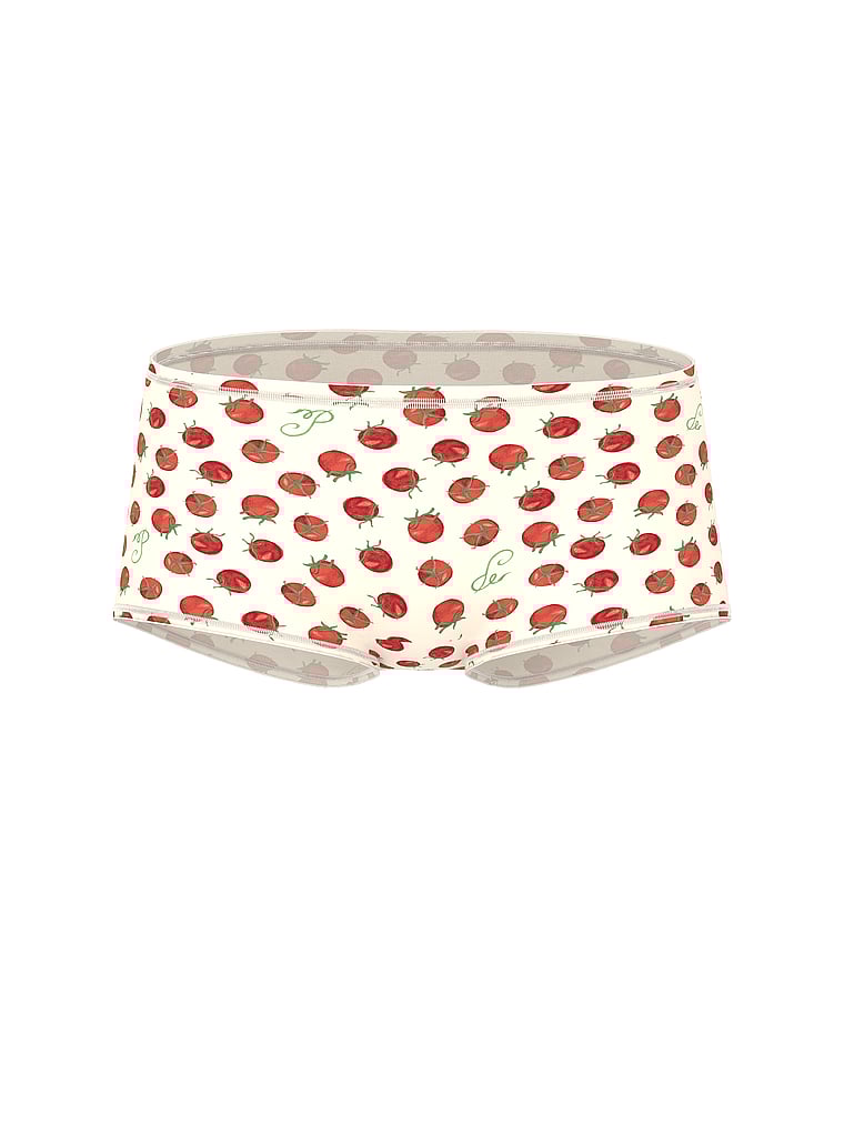 Buy Cotton Boyshort Panty, White Shell Tomato Print - Order Panties ...