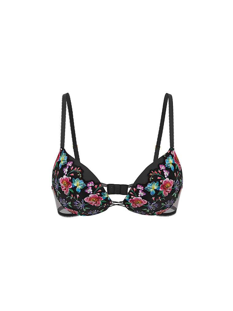 Buy Dark Blossom Embroidery Push-Up Bra, Dark Blossom - Order Bras ...