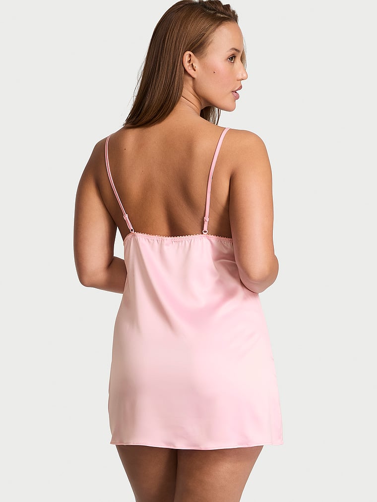 Buy Tease Satin Lace-Trim Mini Slip Dress, Pretty Blossom - Order Slips online - Victoria's ...