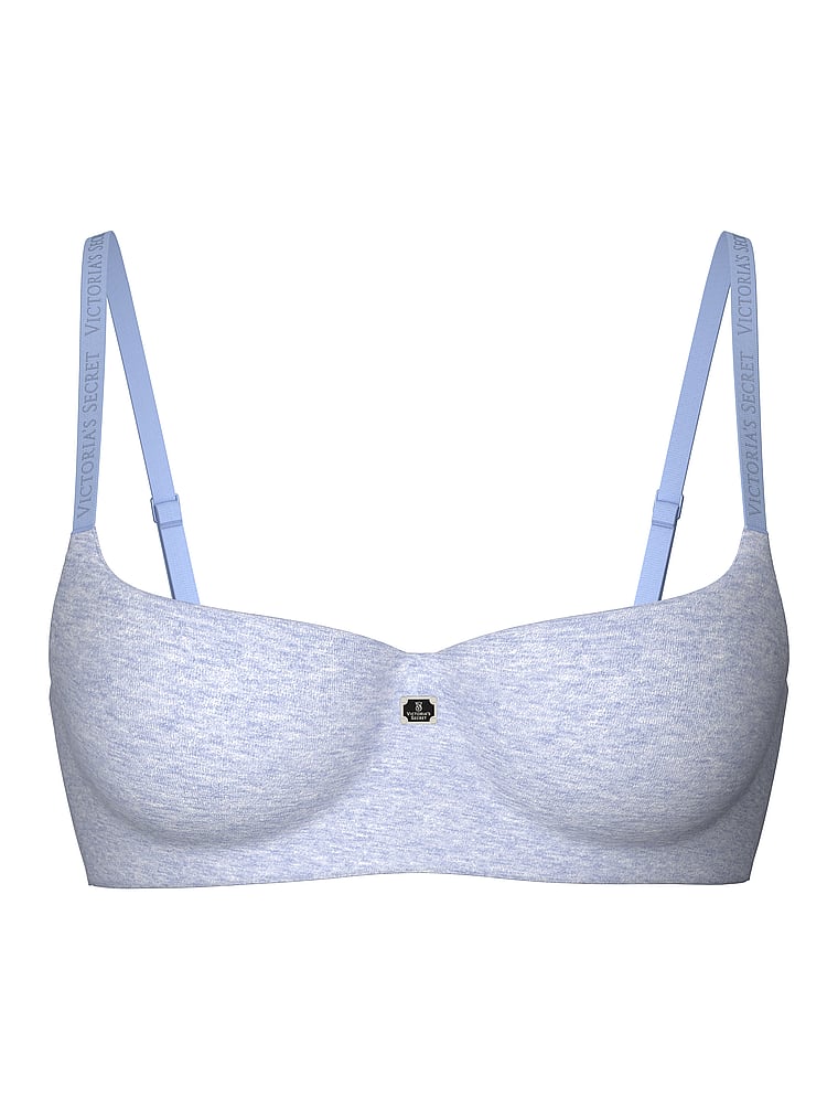 Buy T-Shirt Cotton Logo Hardware Lightly Lined Scoop Bra, Heather ...