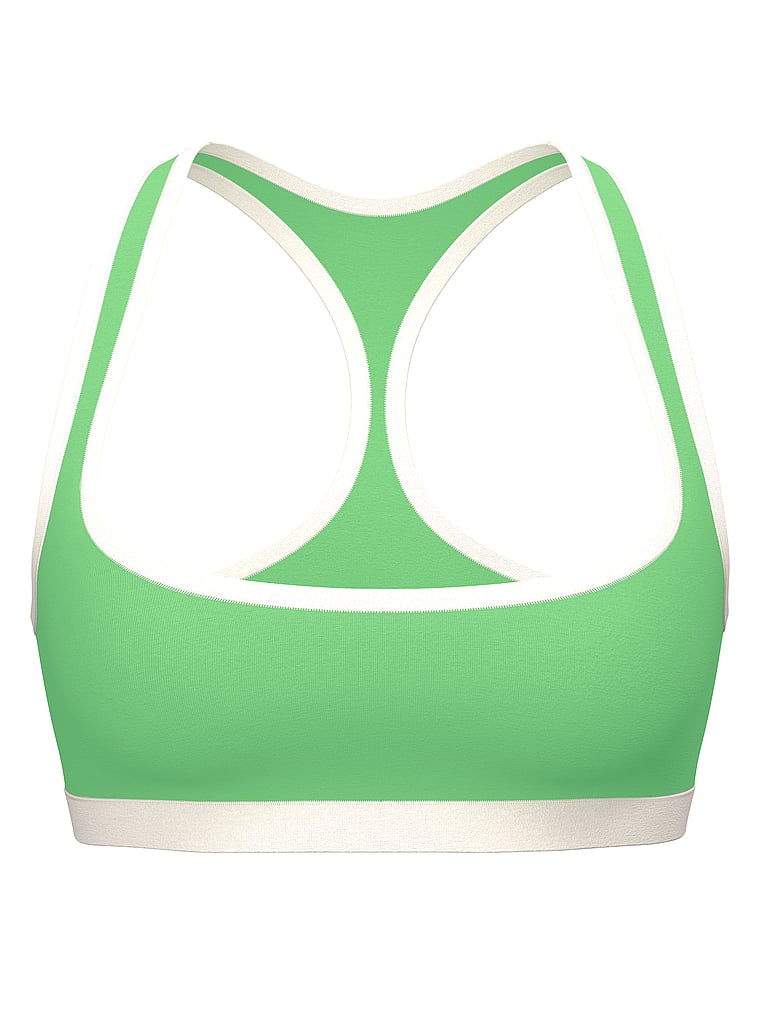 Buy Cotton Dorm Unlined Racerback Bralette, Wild Green - Order ...