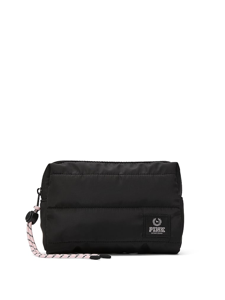 Buy Quilted Pouch, Pure Black - Order Cosmetic Cases online - PINK US