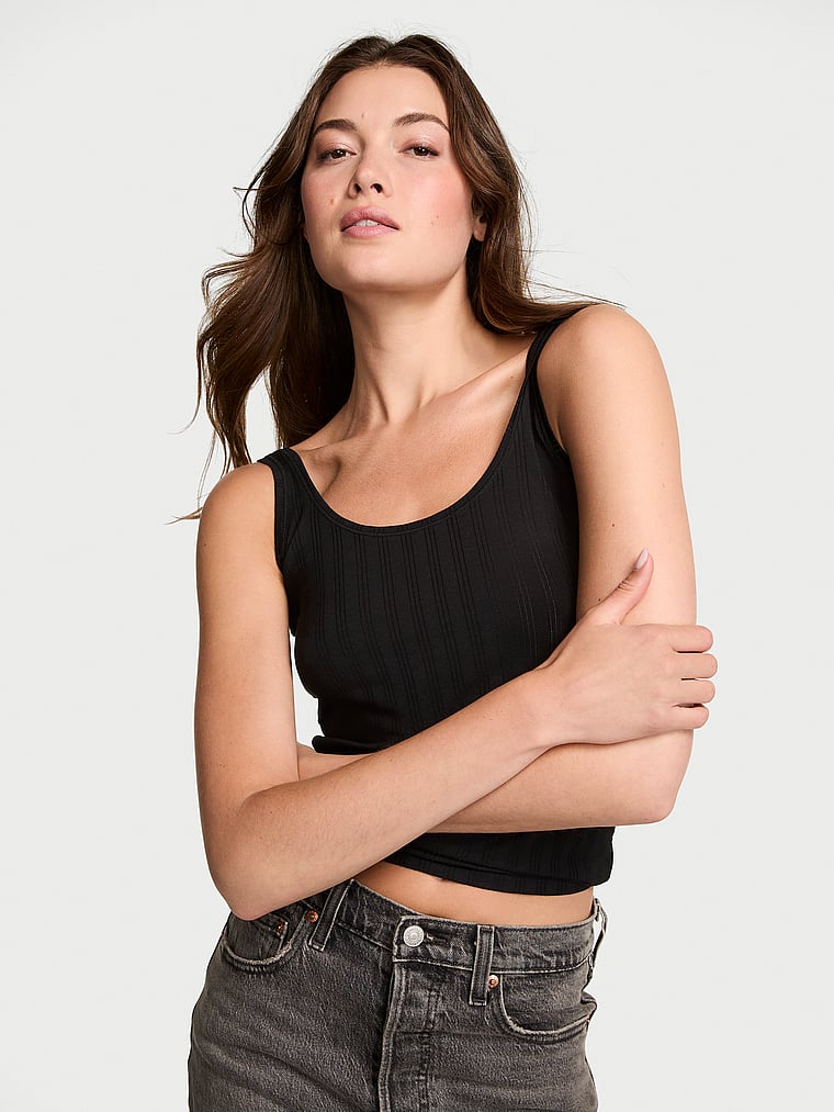Buy Ultra-Fine Modal Tank Top, Black - Order Pajama Tops online ...
