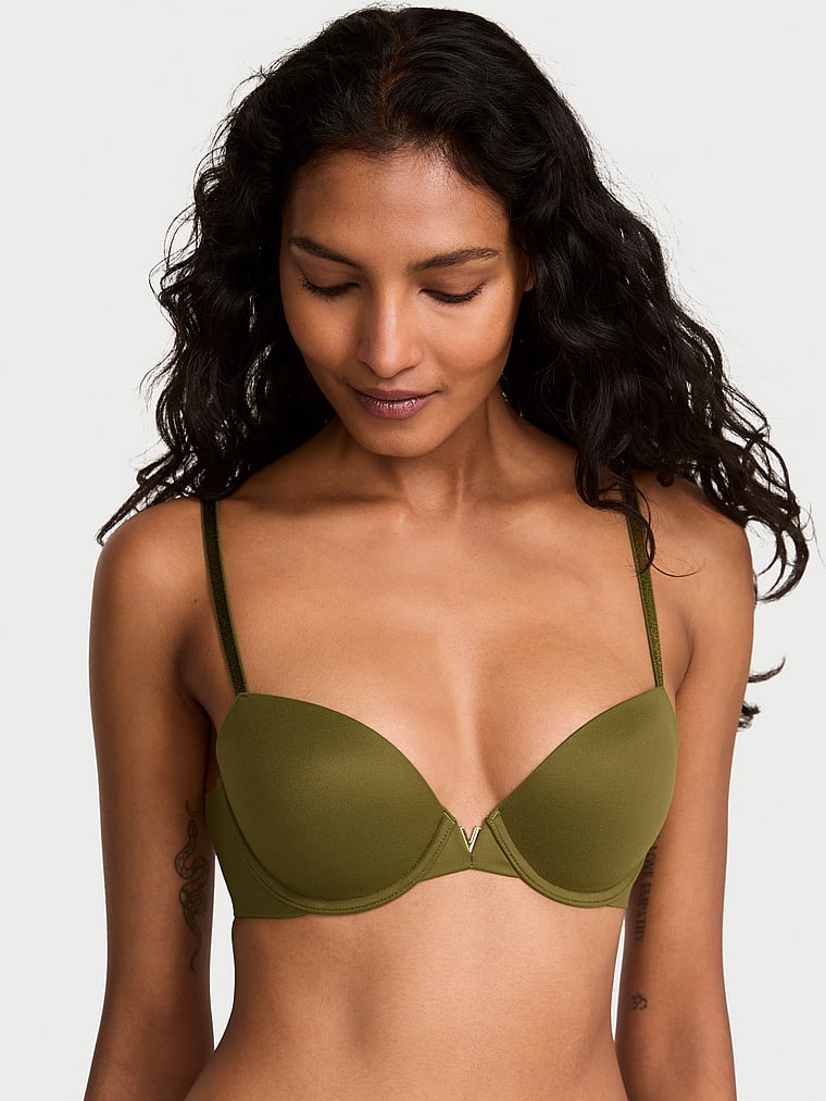 Buy Smooth Lightly Lined Plunge Demi Bra, Green Chameleon - Order Bras online - Victoria's Secret