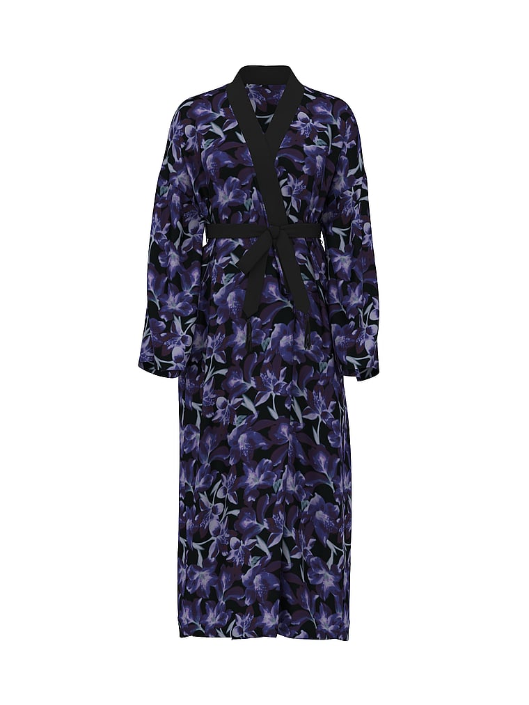 Buy Electric Orchid Burnout Velvet Long Robe, Electric Orchid ...