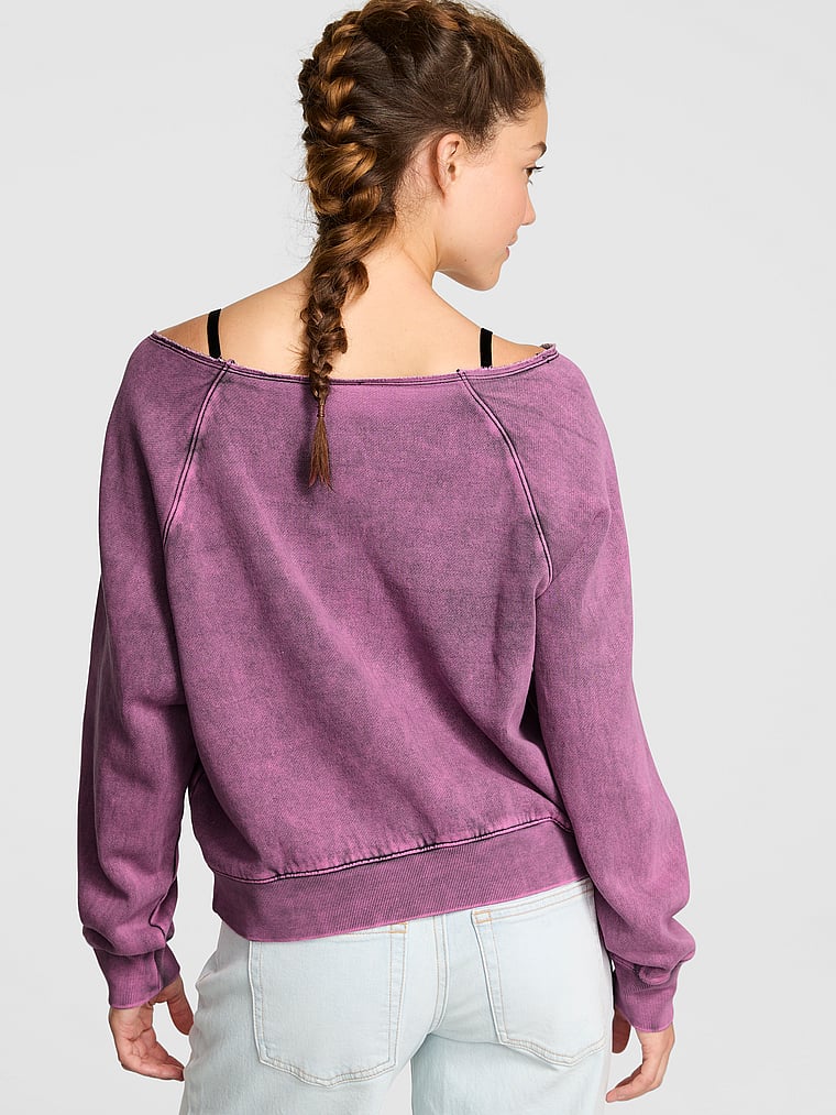 Buy Campus Fleece Off-The-Shoulder Sweatshirt, Pink Lollipop Band ...