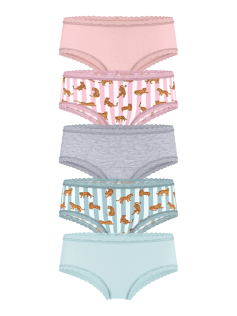 Buy 5-Pack Cotton Lace-Trim Cheeky Panties, Multi - Order PACKAGED ...