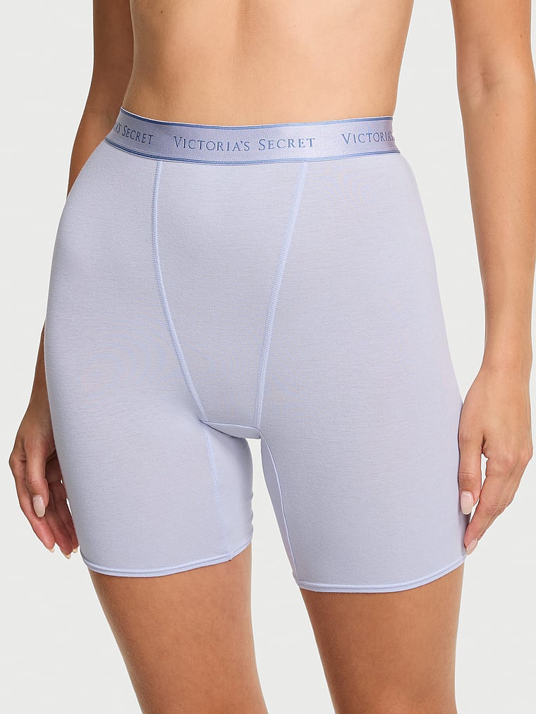 Buy Logo Cotton High-Waist Boxer Brief, Soft Iris - Order Panties ...