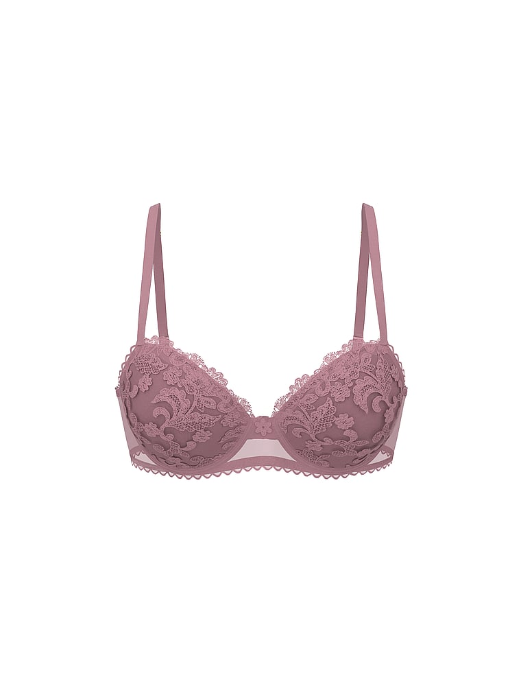 Buy Vintage Blossom Embroidery Lightly Lined Demi Bra, Nostalgia Rose ...
