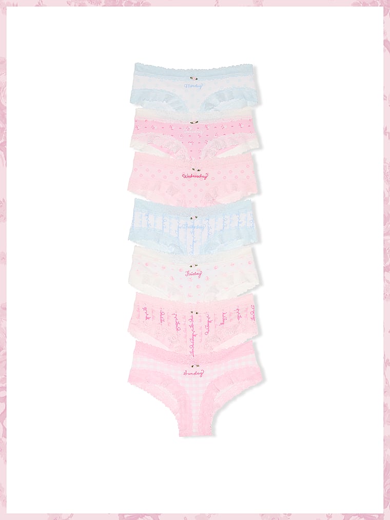 Buy PINK x LoveShackFancy 7-Pack Cheeky Panties, Days Of The Week Pack ...