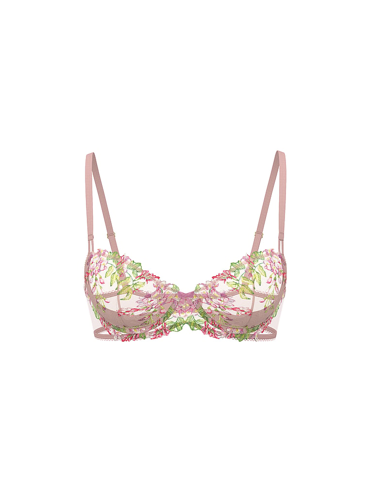Buy Wicked Unlined Wisteria Embroidery Balconette Bra, Wisteria ...