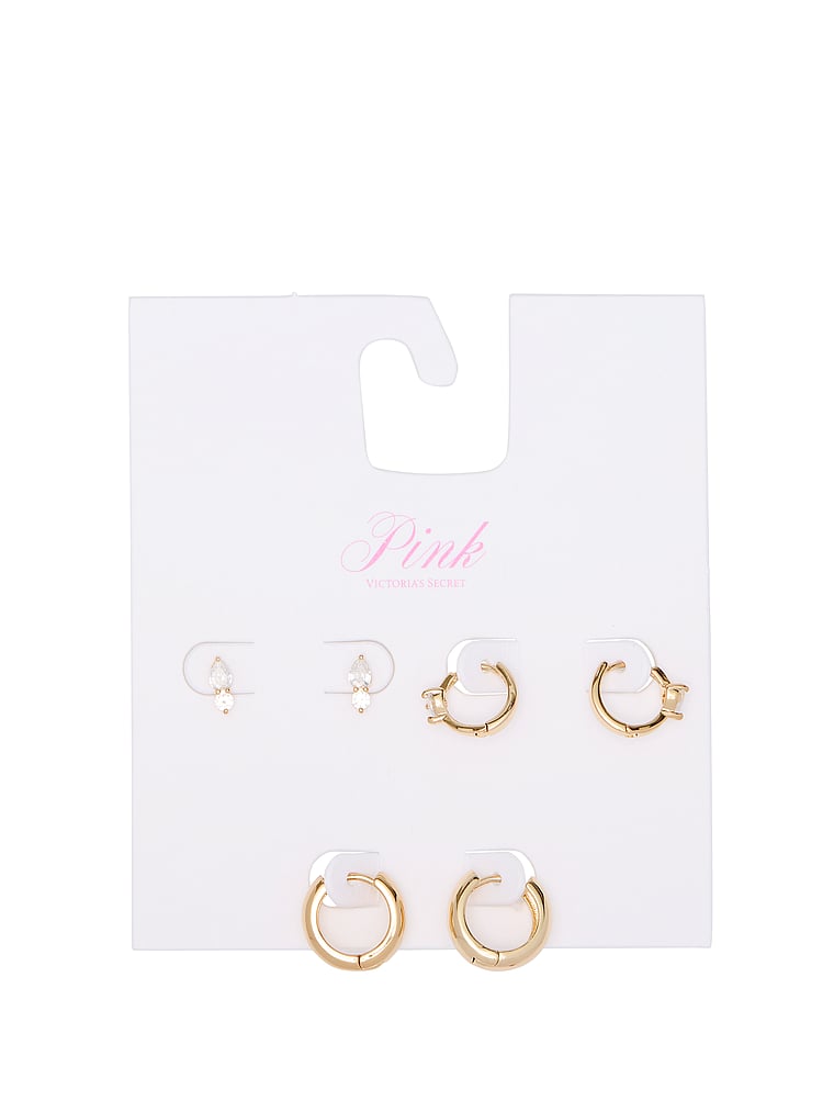 Buy Gold 3-Pack Stud & Hoop Earring Set, Gold - Order W EARRINGS online ...