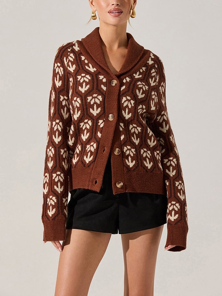 Buy Marcenia Cardigan, Brown Floral - Order Sweaters online - Victoria ...