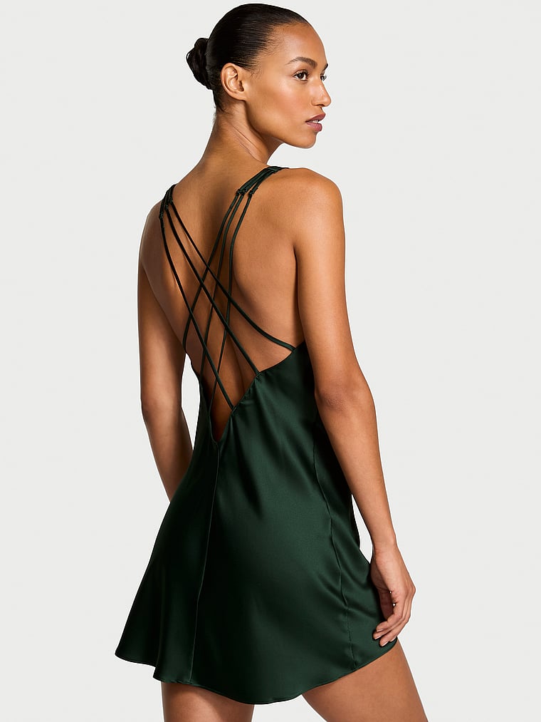 Buy Scattered Shine Strap Satin Strappy-Back Slip, Cilantro - Order ...