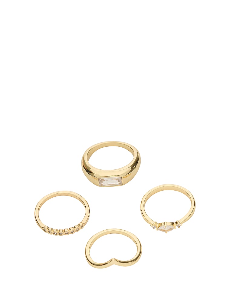 Buy 4-Piece Stacking Rings Set, Shiny Gold - Order W RINGS online ...