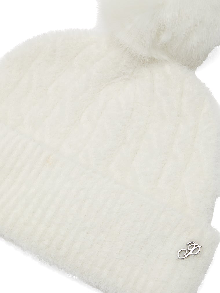 Buy Fuzzy Feels Beanie, Winter White - Order Hats online - PINK US
