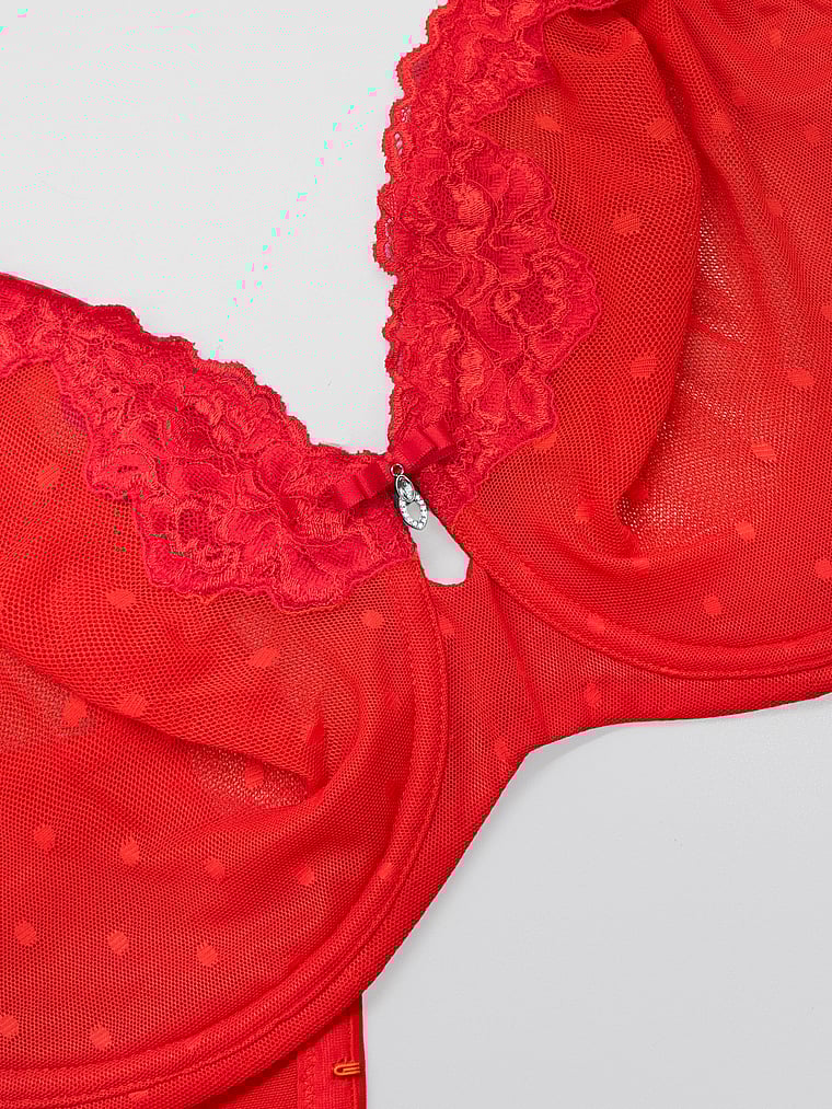 Buy Sheer Whisper Unlined Underwire Bra, Diva Red - Order Bras online ...