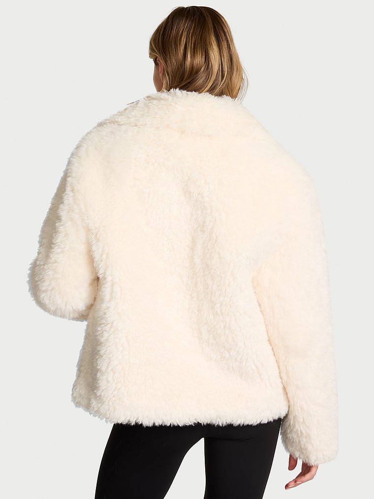Buy Cozy Faux Shearling Jacket, Swan Ivory - Order Jackets & Outerwear ...