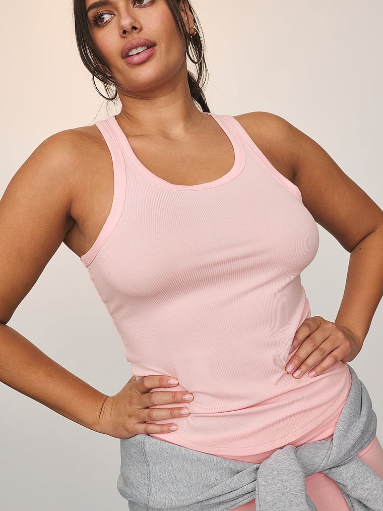 Buy VS Iconic Rib Racerback Tank Top, Pretty Blossom - Order Tops ...