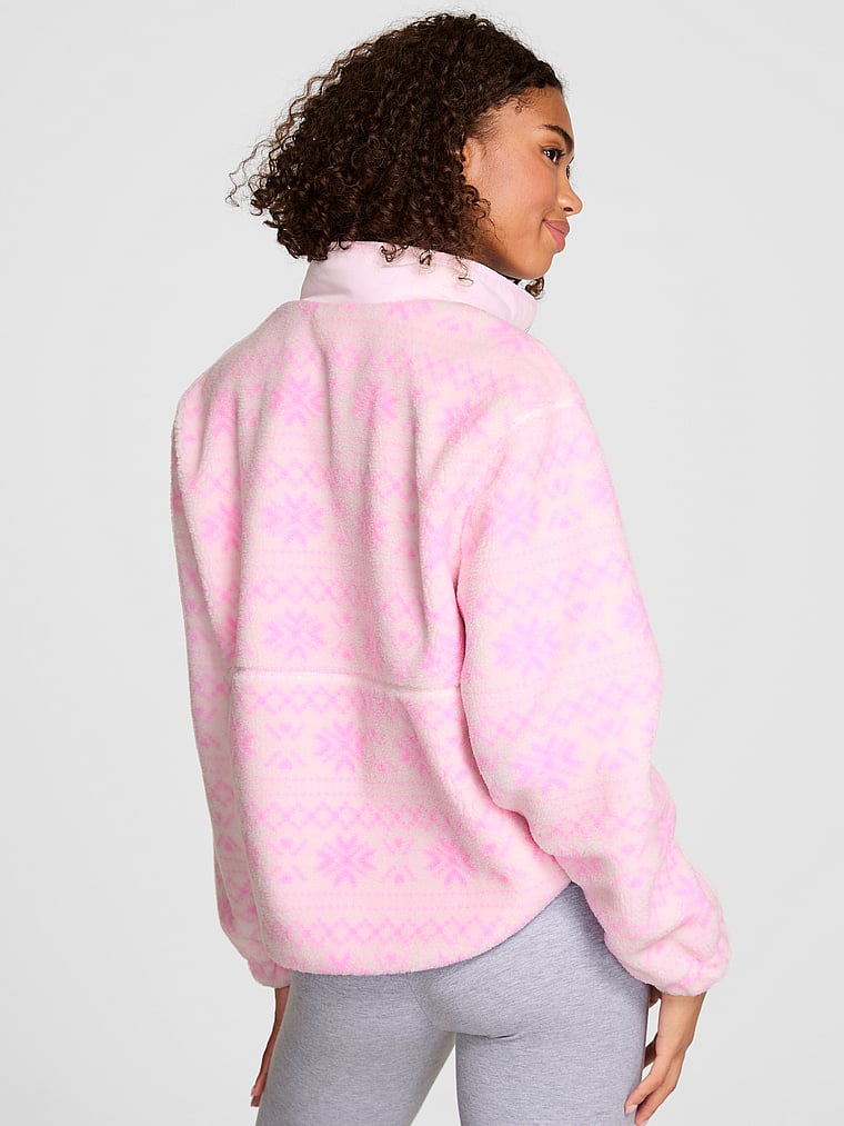 Buy Plush Teddy Front-Snap Pullover, Pink Fairisle - Order Jackets ...