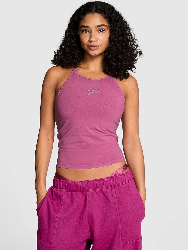 Buy All-Day Cotton™ High-Neck Bra Tank, Pink Tulip Angelina Bling ...