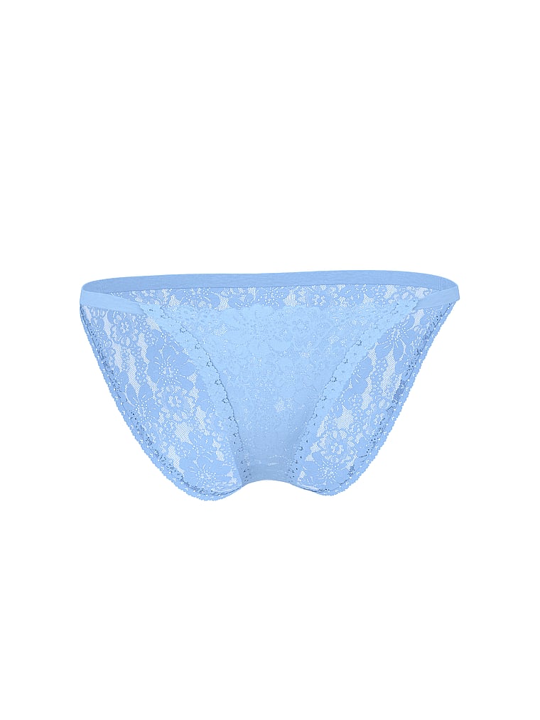Buy Lace String Bikini Panty, Blue Dancer - Order Panties online - PINK