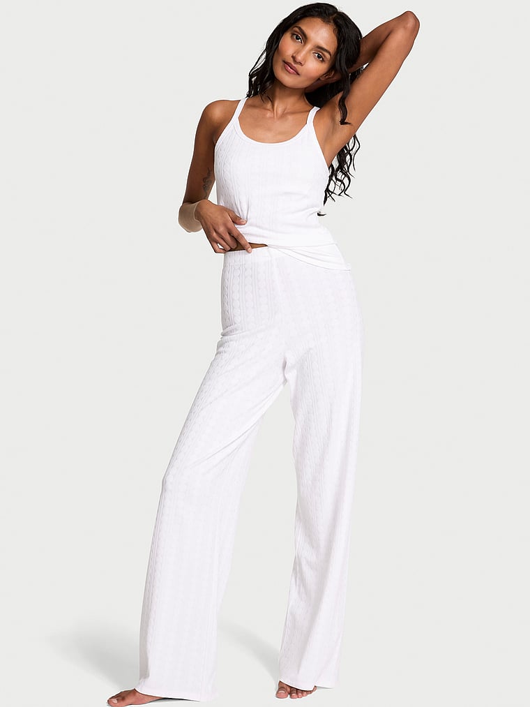 Buy Heart Pointelle Cami & Pants Set, Vs White - Order Pajamas Sets ...