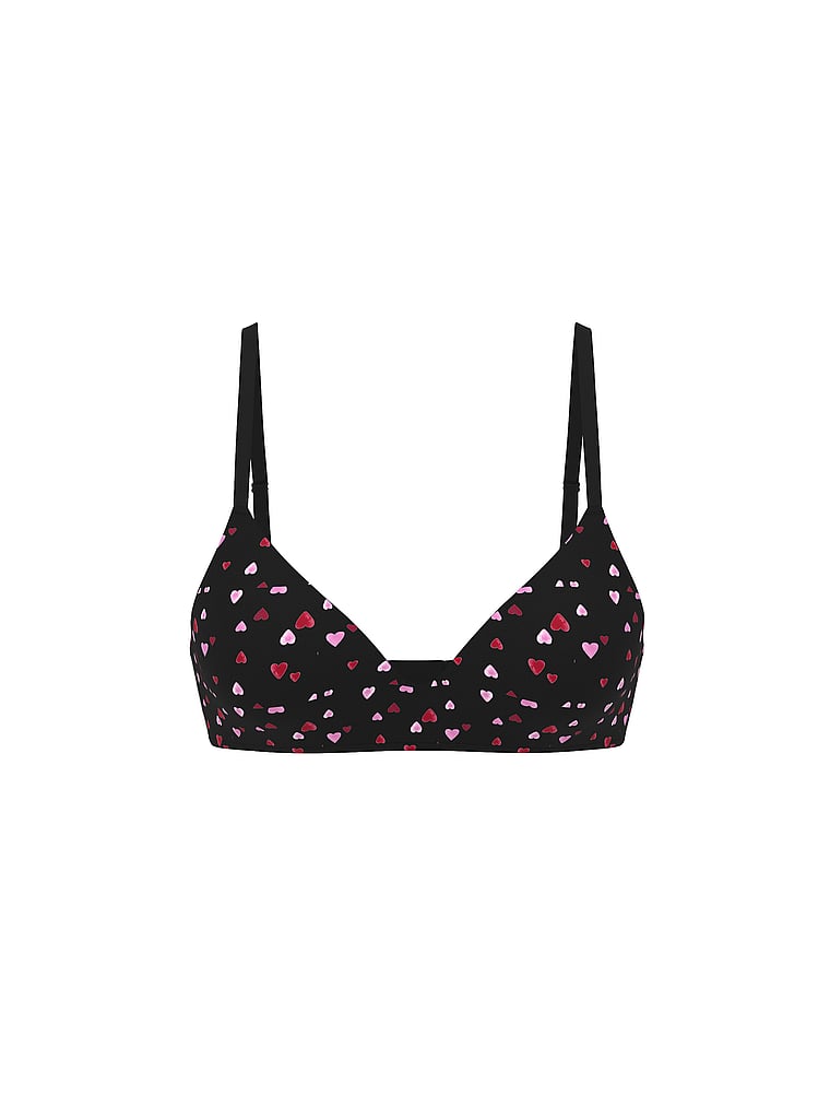 Buy Wear Everywhere™ Push-Up Wireless Bra, Black Heart Print - Order ...