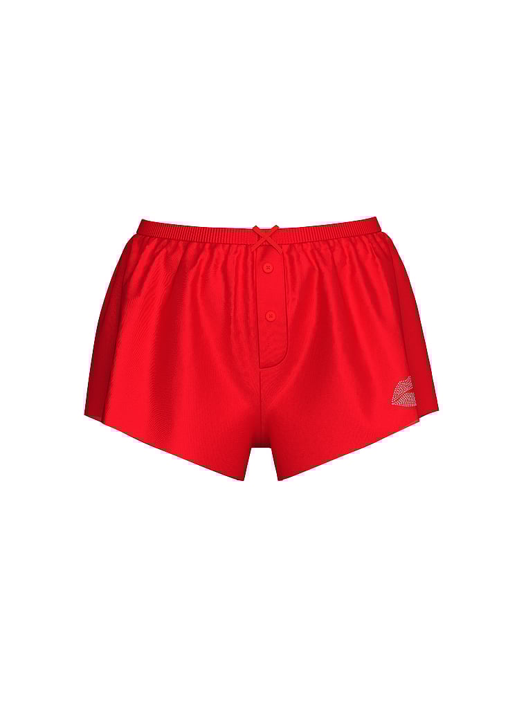 Buy Sweet Dreams Silky Pajama Micro Shorts, Bright Vermilion Diamante ...