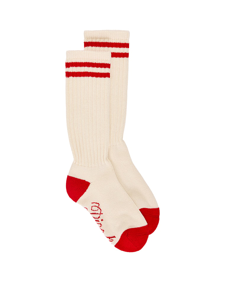 Buy Ribbed Slouch Socks, - Order Socks online - PINK