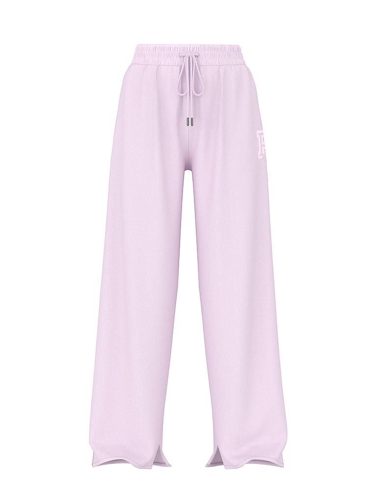 Buy Campus Fleece Wide-Leg Split-Hem Sweatpants, Pink Tulip Spring ...