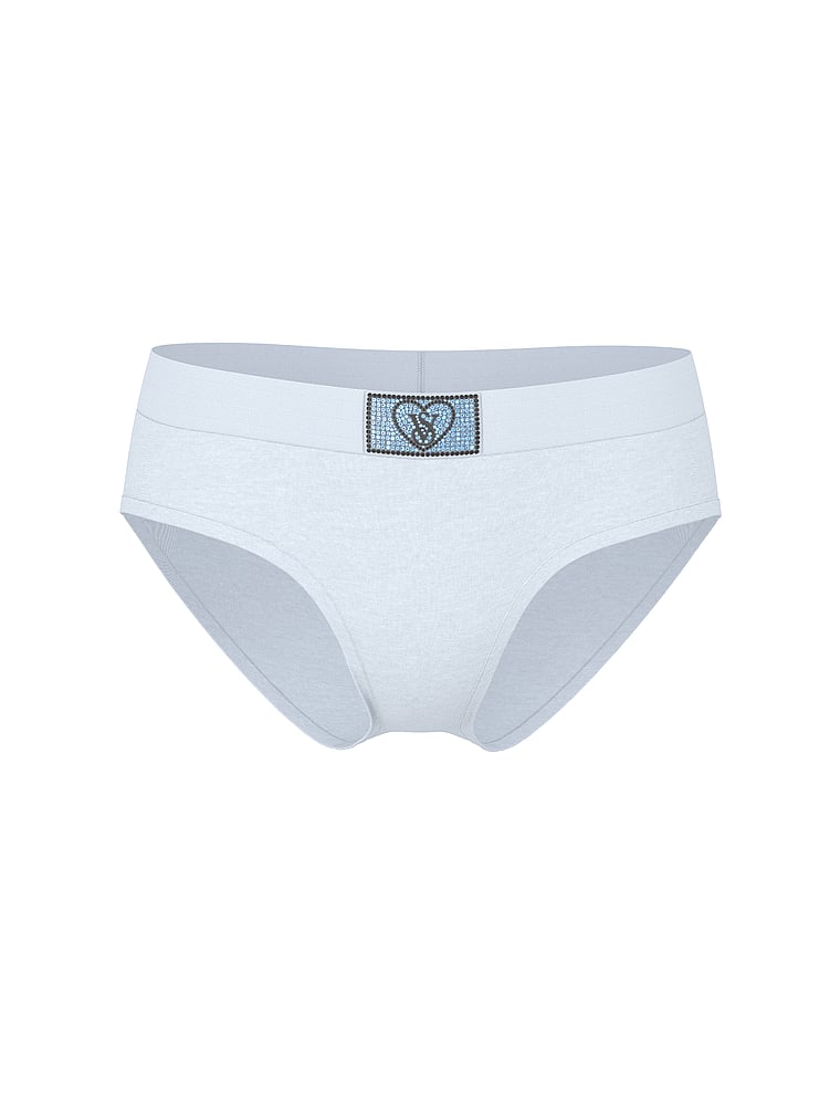 Buy Logo Cotton Heart Shine Patch Hiphugger Panty, Gossamber Blue ...