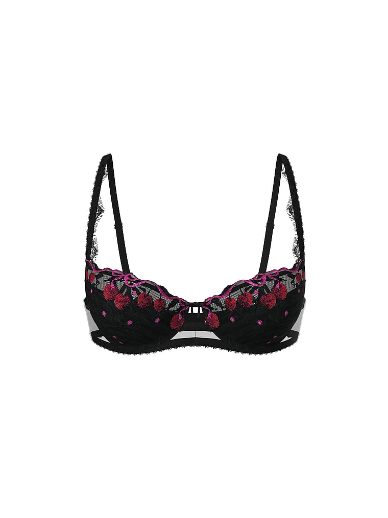 Buy Cherry Pop Embroidery Uplift Balconette Bra, Black Cherry Pop ...