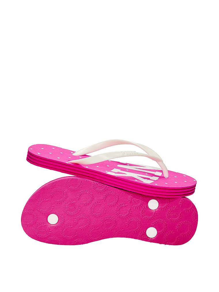 Buy PINK Flip Flops, Pink Fire Polka Dot Pink - Order Shoes online ...