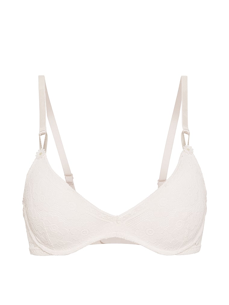 Buy Sexy Tee Crochet Lace Wireless Push-Up Bra, Coconut White - Order ...
