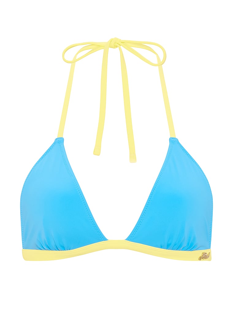 Buy Push-Up Triangle String Bikini Top, Capri Blue - Order Bikini Top ...