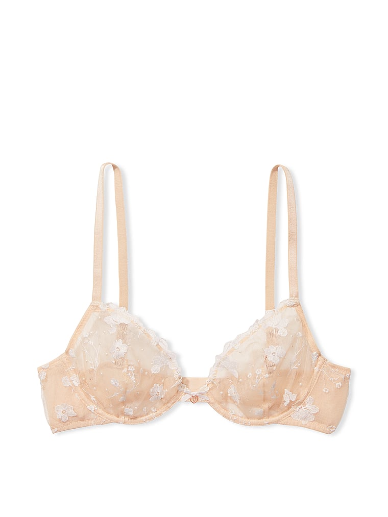 Buy Unlined Embroidered Lace Demi Bra, - Order undefined online ...