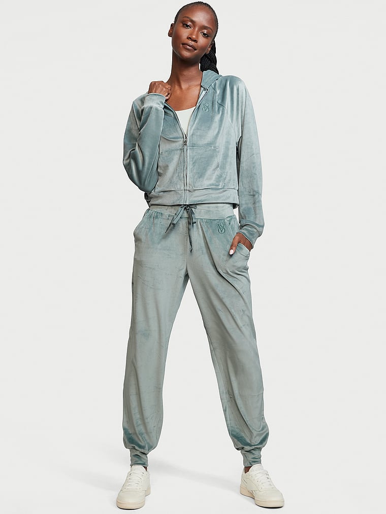 Buy Velour High-Rise Jogger Pants, undefined - Order undefined online ...