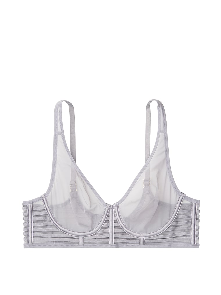 Unlined Mesh Full Coverage Plunge Bra