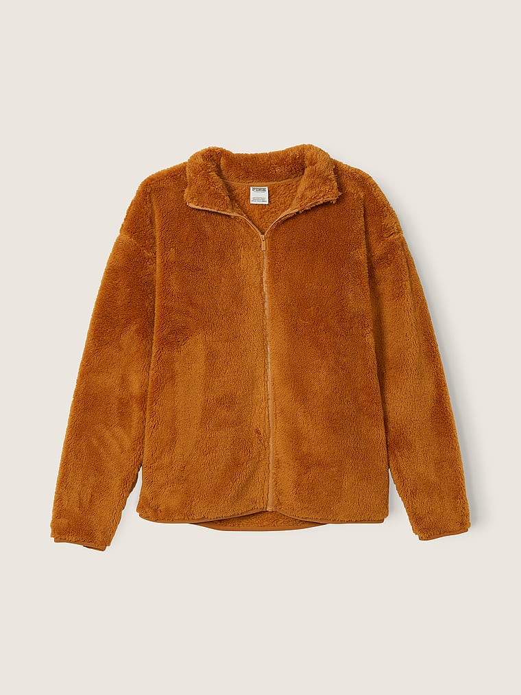 Buy Teddy Full-Zip Jacket, - Order undefined online - PINK US