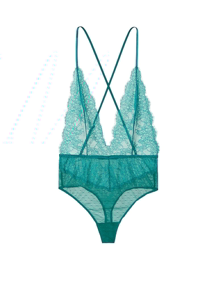 VictoriasSecret Unlined Strappy Halter Teddy - 11113592-4CBG