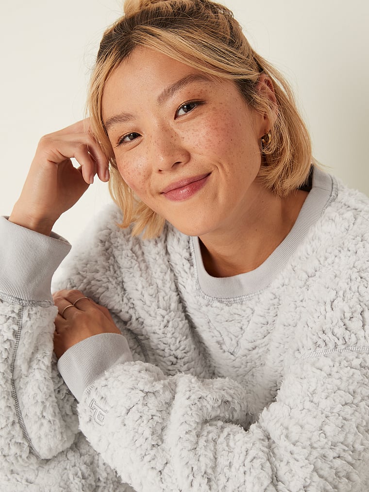 Buy Sherpa Crew Sweatshirt, - Order undefined online - PINK US