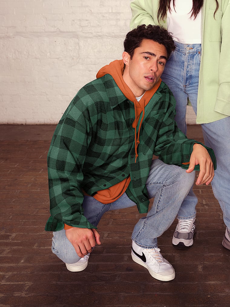 Buy Fleece Shacket, - Order undefined online - PINK US