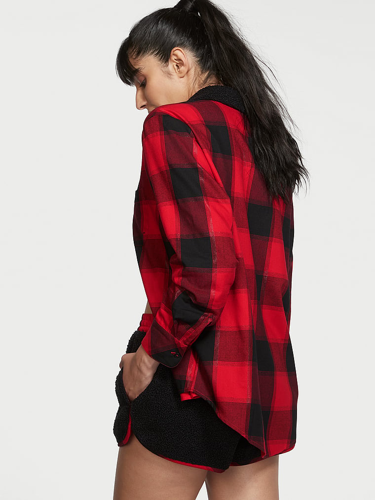 Buy Flannel Shirt Cozy Fleece Shorts Set, - Order undefined online ...