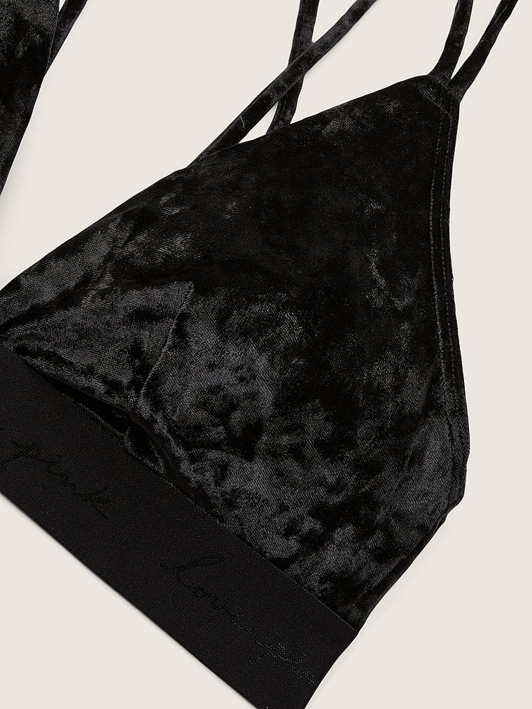Buy Velvet Triangle Bralette, undefined - Order undefined online - PINK US