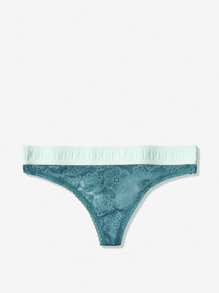 Buy Lace Logo Thong, - Order undefined online - PINK US