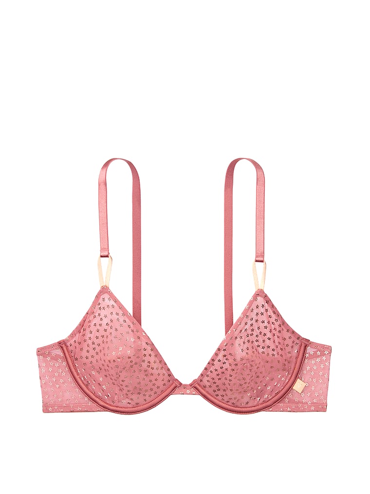 Buy Sexy Tee Unlined Sheer Mesh & Satin Trim Demi Bra, - Order ...