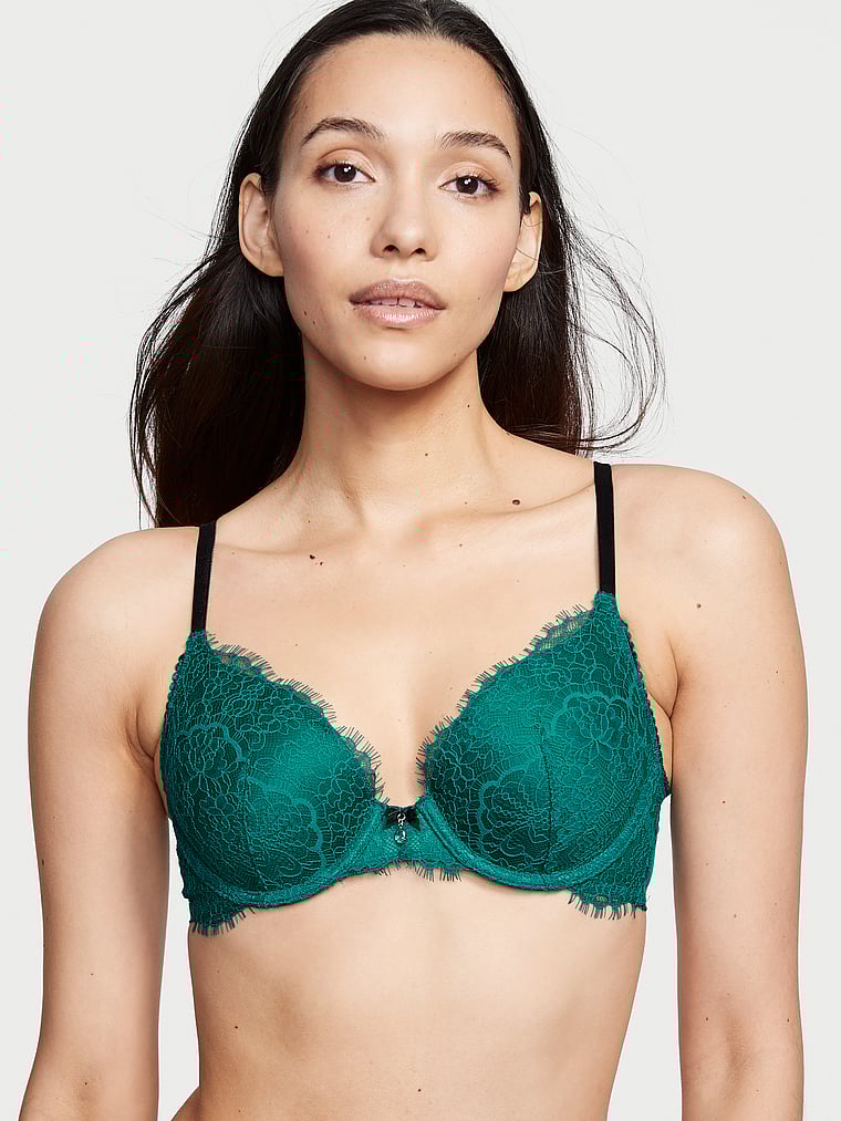 Buy Lightly Lined Full-Coverage Lace & Velvet Demi Bra, - Order undefined online - Victoria's ...