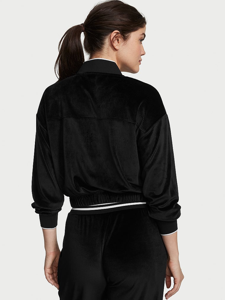 Buy Velour Ribbed Bomber Jacket - Order Jackets & Outerwear online ...