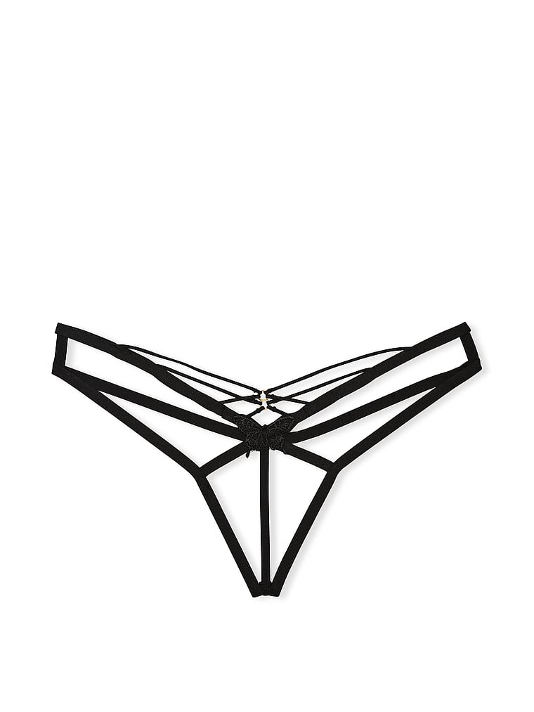 Buy Butterfly Embroidery Strappy Crotchless Panty, - Order undefined online - Victoria's Secret US